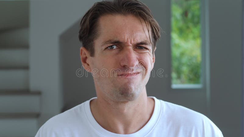 Confused Business Man Put Off Glasses Shocking Situation Face Close