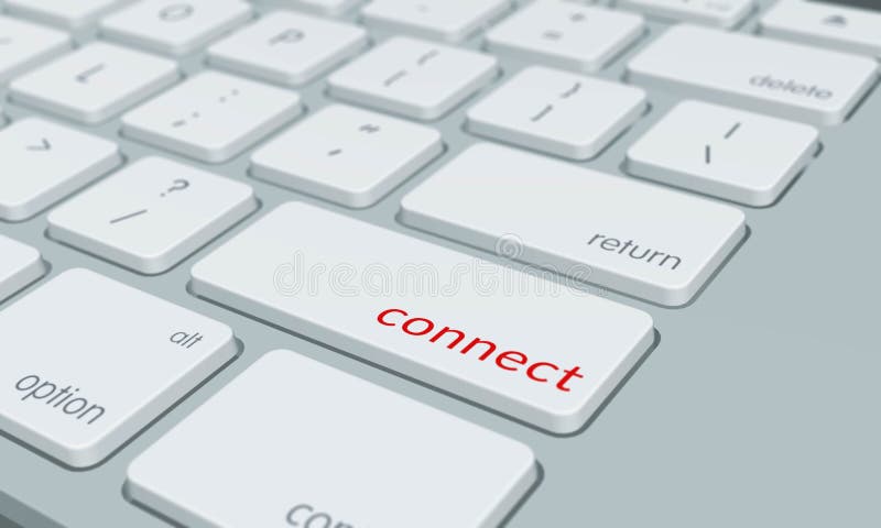 Keyboard with Connect Key and People Stock Illustration - Illustration ...