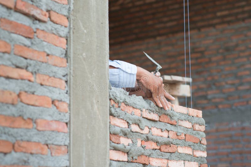 Mason work stock image. Image of closeup, rough, hands - 20953725