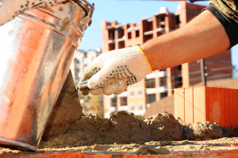Mason at work stock image. Image of building, development - 7322773