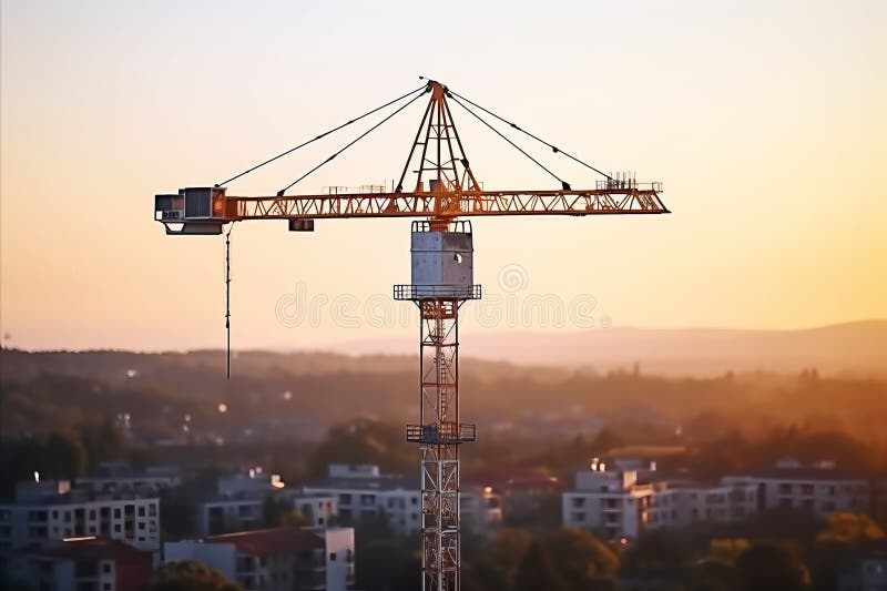 Close-up of Construction Process. Multi-storey Building with Cranes on ...