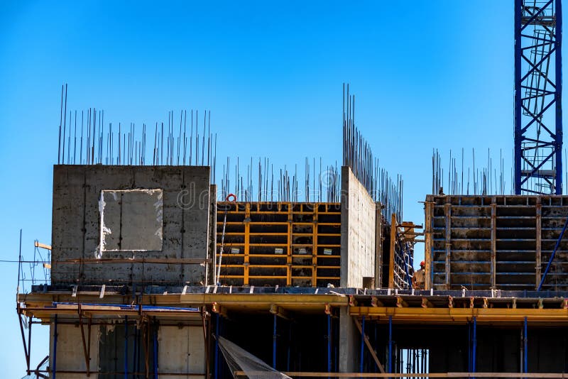 Modern Construction Site of Building with Metal Carcass Stock Image ...