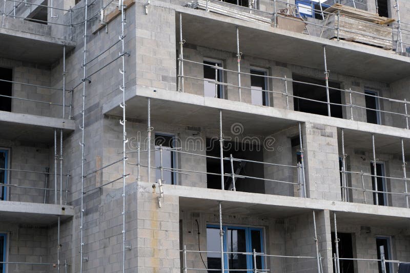 Building Under Construction Close Up Stock Image - Image of residential ...