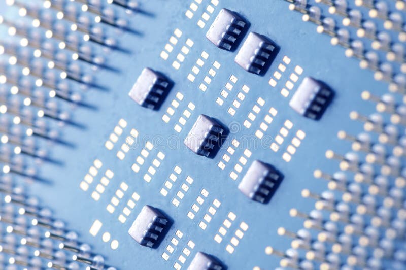 Close-up Side View of a PCB Board with SMD Components Stock Photo ...