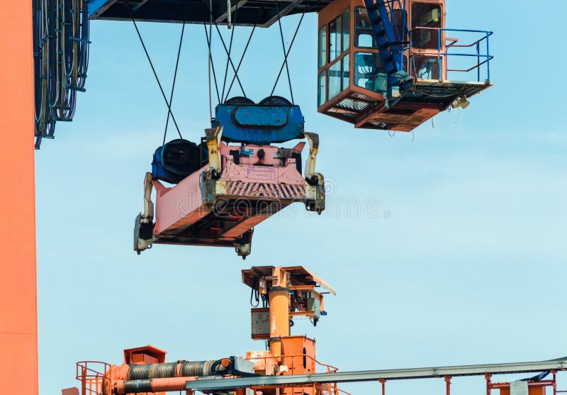 Close Up of a Container Lifting Equipment Stock Photo - Image of ...