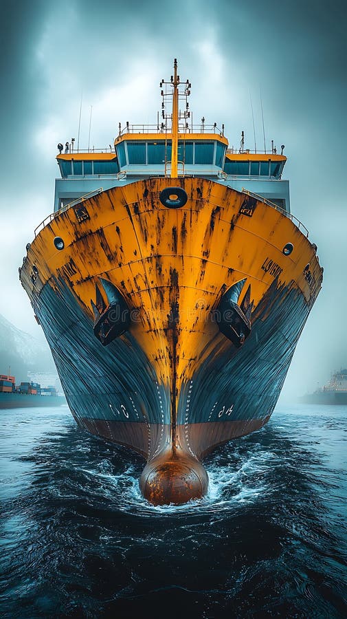 Close-up of Container Ship at International Port Stock Image - Image of ...