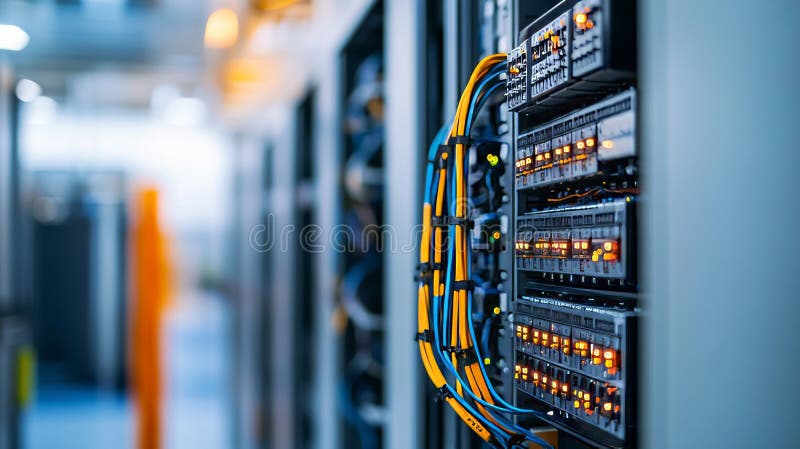 Close Up of a Contemporary Control Panel Cabinet in a Clean White ...