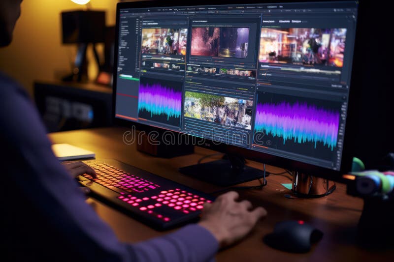Close-up: Content Creator Employs AI Software for Artistry, Blending ...