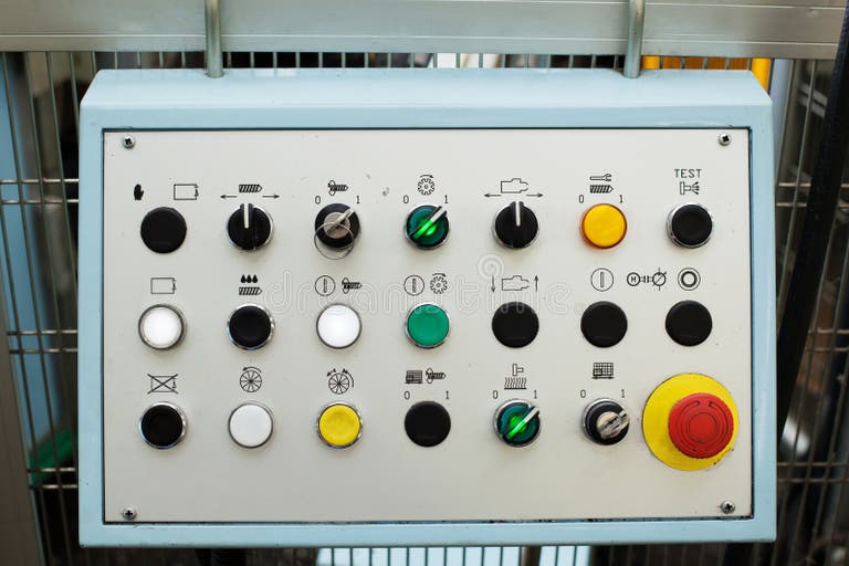 Close-up of Control Panel - Buttons with Icons Stock Image - Image of ...