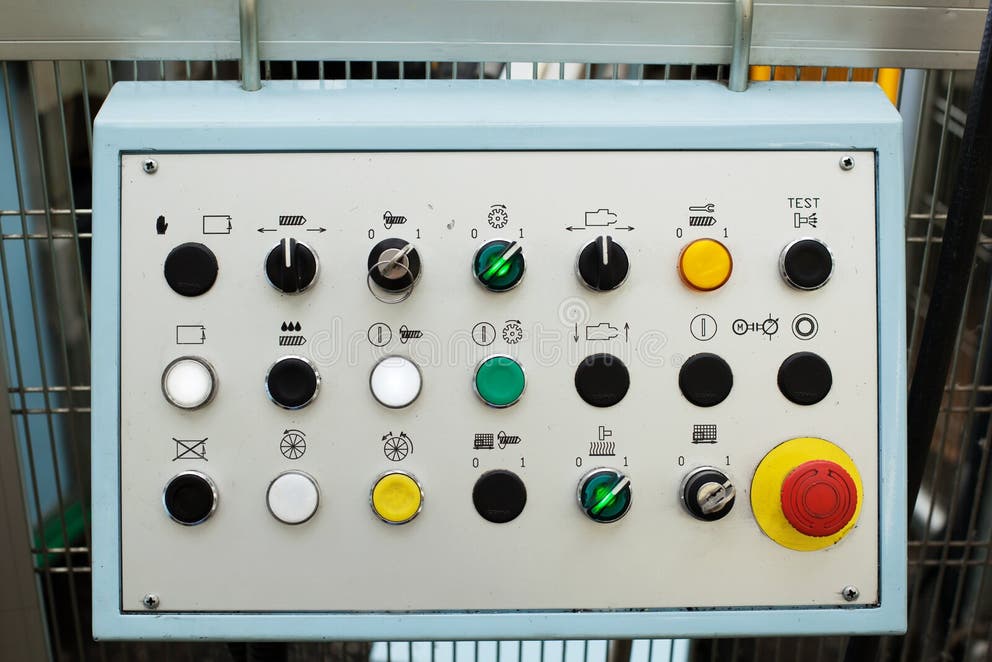 Close-up of Control Panel - Buttons with Icons Stock Image - Image of ...