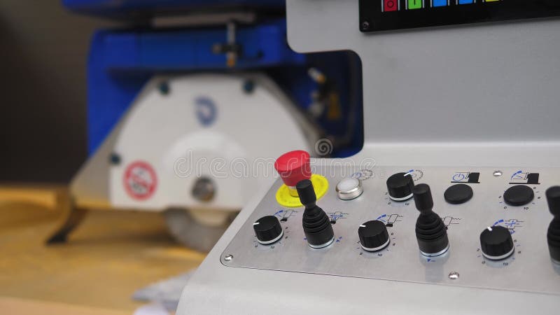 A Close-up of the Control Panel with Buttons and Levers in Production ...