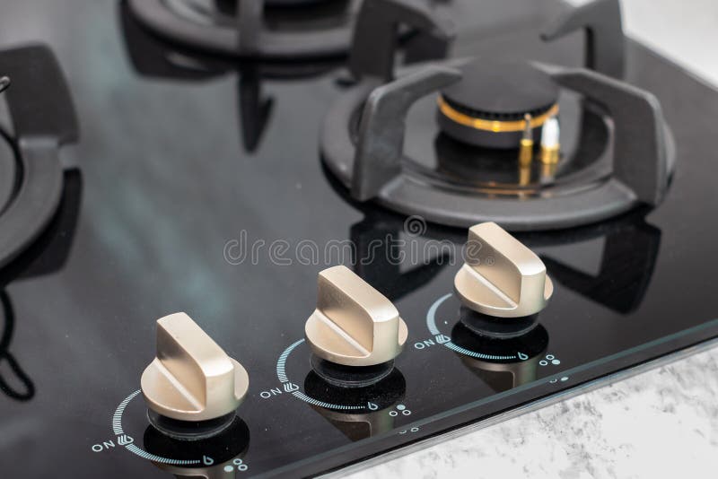 Close Up Control Panel of Gas Stove Stock Photo - Image of circle ...