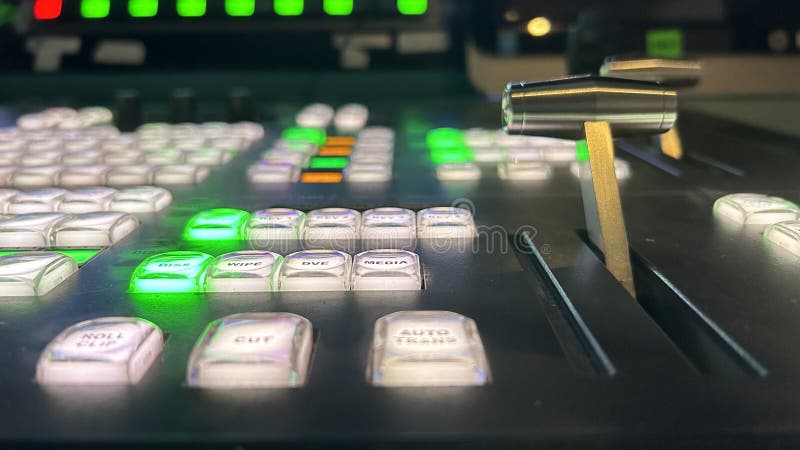 Close-up of a Control Panel in a Production Studio. Selective Focus ...