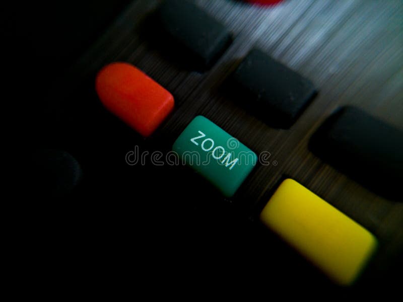 Close Up of Zoom Tv Remote Control Button Stock Image - Image of ...