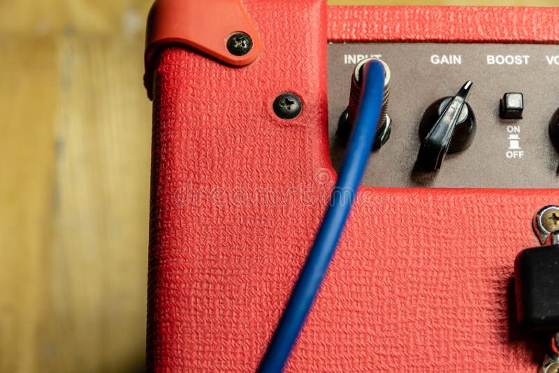 Control Panel of Red Electric Guitar Amplifier Stock Image - Image of ...