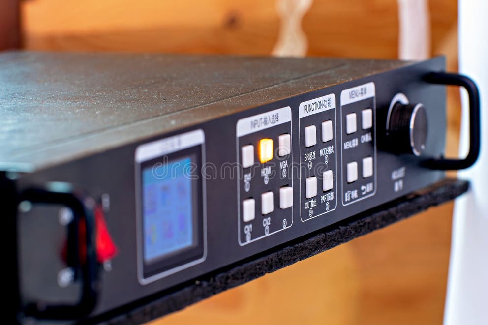 A Close Up of a Control Panel on a Shelf Stock Photo - Image of handle ...