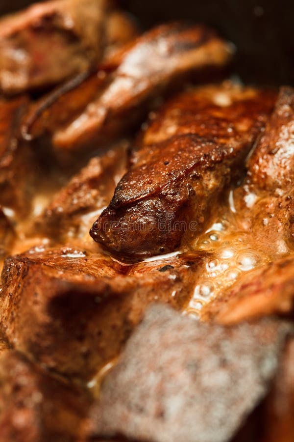 Close up cooked liver part stock photo. Image of delicious - 75981038