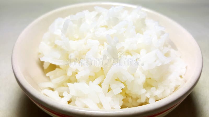 Close-up Cooked Rice in Bowl Stock Photo - Image of eating, boiled ...