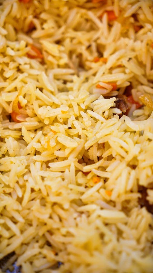 Close-Up of Cooked Rice with Carrots Stock Image - Image of cooked ...