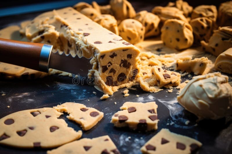 Close-up of Cookie Dough Being Cut into Shapes Stock Illustration ...