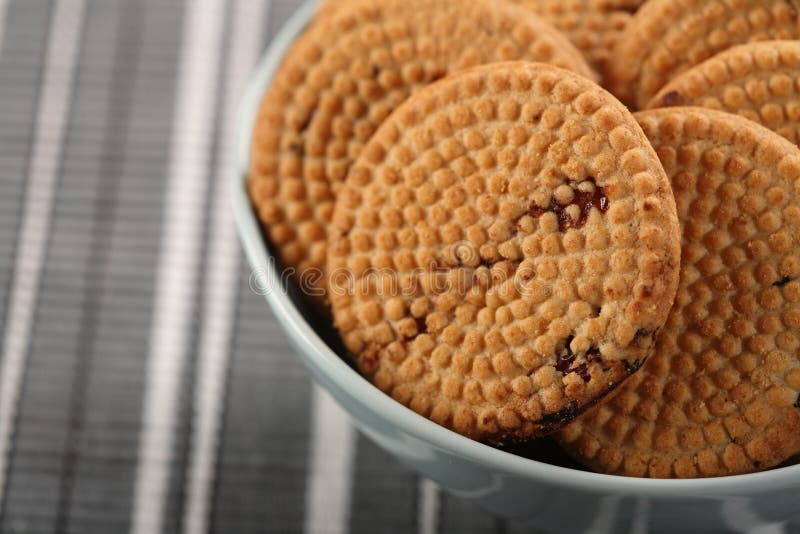 Close-up of Cookies in Bowl Stock Photo - Image of fattening, cookie ...