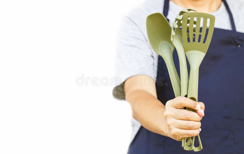 Close Up Cooking Tools in Asian Man S Hand. Stock Photo - Image of ...