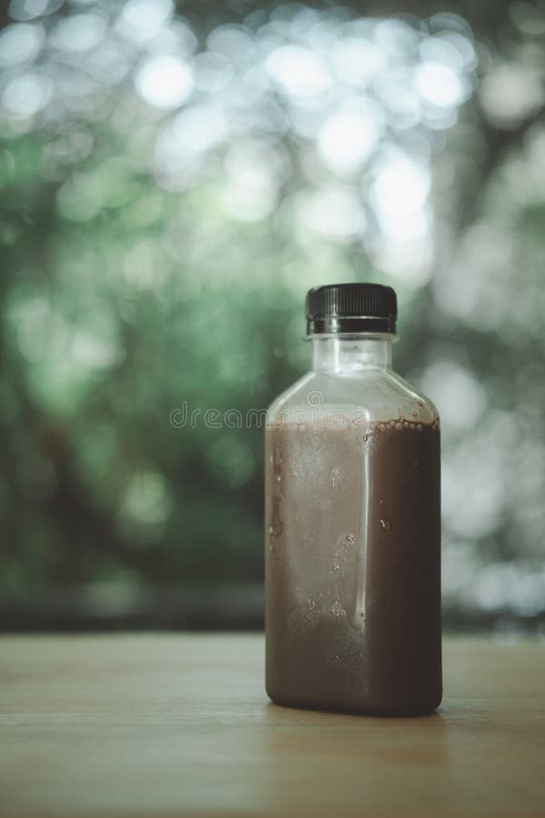 Close Up Cool Mocha Coffee in Plastic Bottle Stock Photo - Image of ...