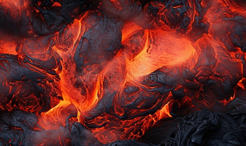 Close-up of Cooled Lava Textures from a Volcano. Created with AI Stock ...