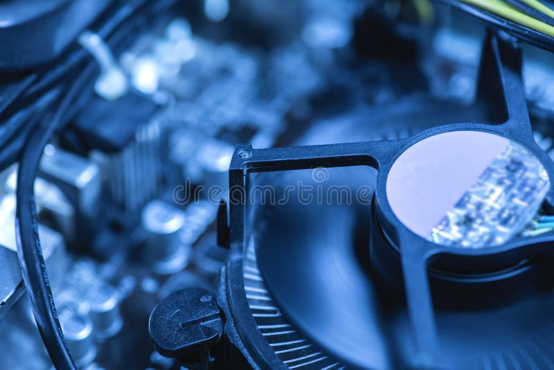 Cooling Fan Working Inside the Personal Computer Stock Photo - Image of ...