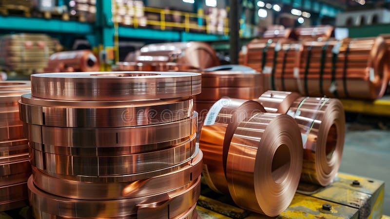 Close-up of Copper Coils of Different Diameters. Stock Illustration ...