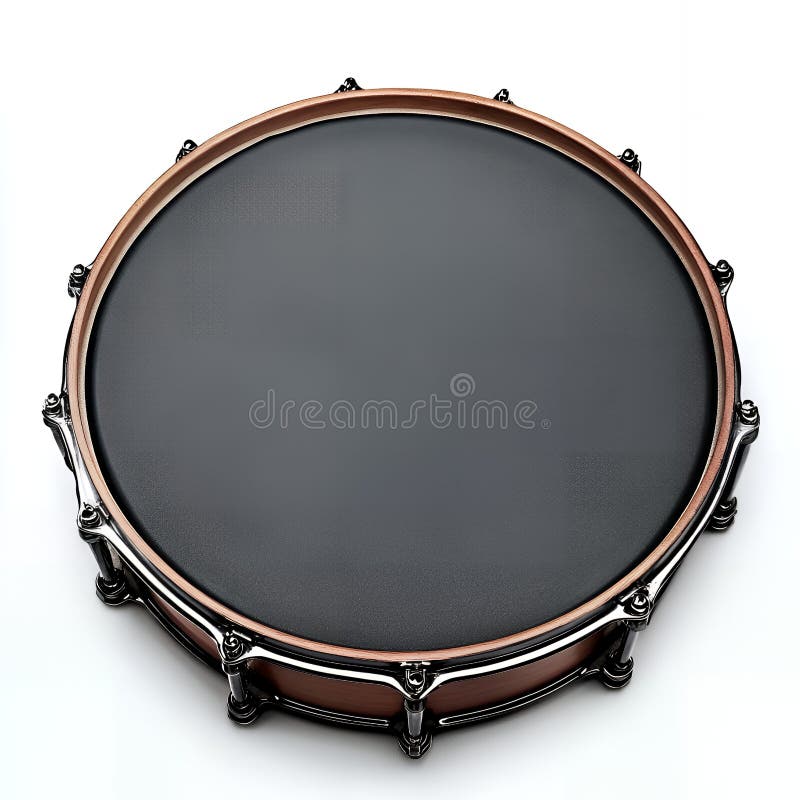 A Closeup of a Copper Drum with Black Drumhead Stock Illustration ...