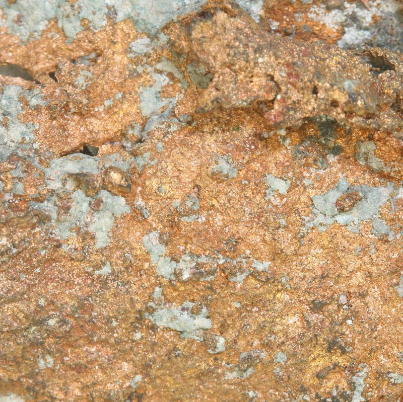 Close Up Copper Mineral in Stone Stock Photo - Image of iron, metallic ...