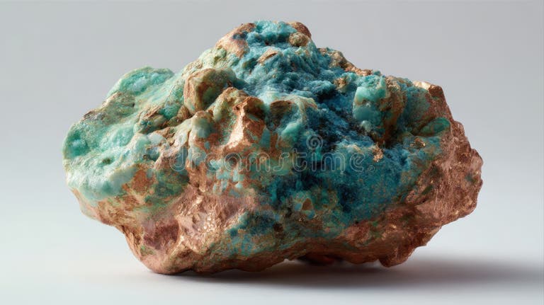 Close-up of Copper Ore Featuring Vibrant Green and Blue Oxidation ...