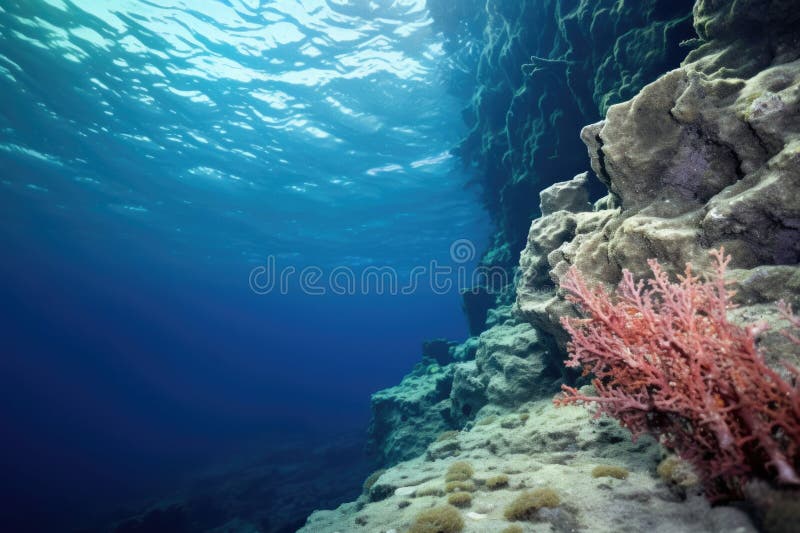 A Close-up of Coral Attached To a Deep-sea Rock Wall Stock Image ...