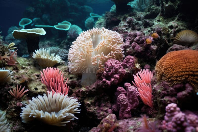 Close-up of Coral Polyps on a Restored Reef Stock Image - Image of ...