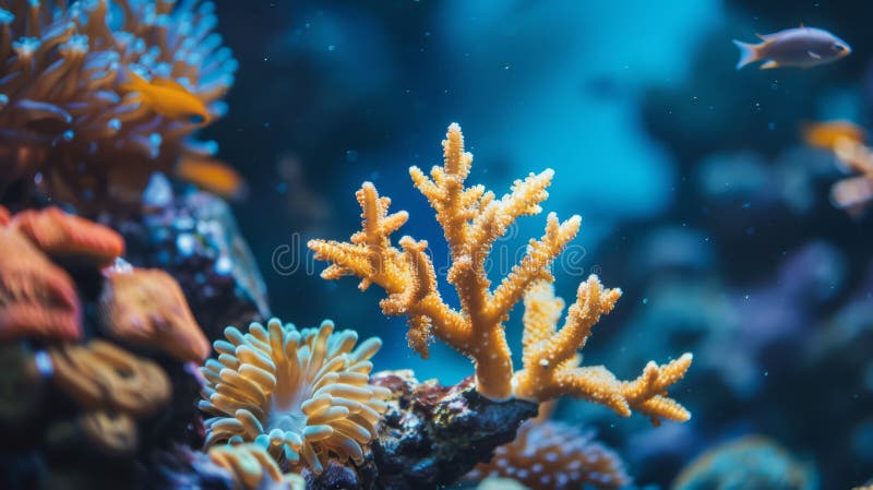 A Close Up of a Coral Reef with Many Different Types of Fish, AI Stock ...
