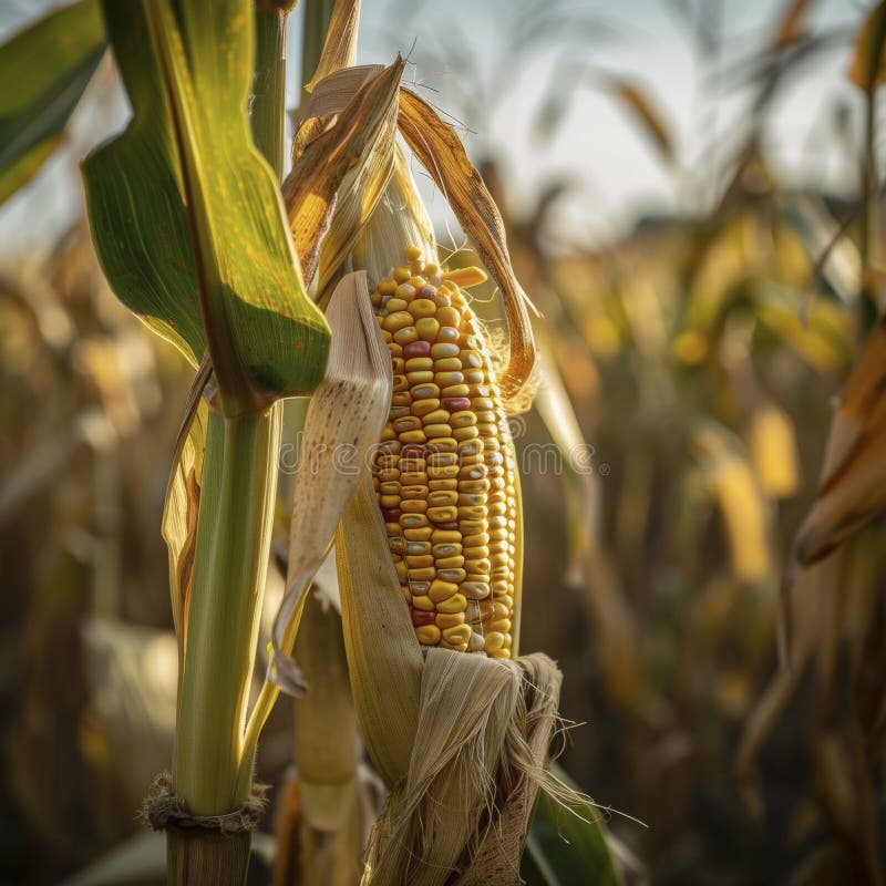 Close-up Corn Cobs in Corn Plantation Field Stock Image - Image of ...