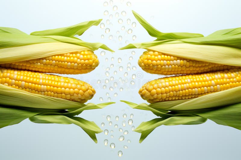 Close-up of Corn Isolated on Plain Background Stock Illustration ...