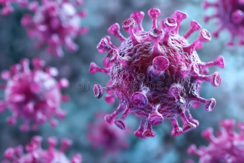 Close-up of a Coronavirus Particle Under a Microscope Stock ...