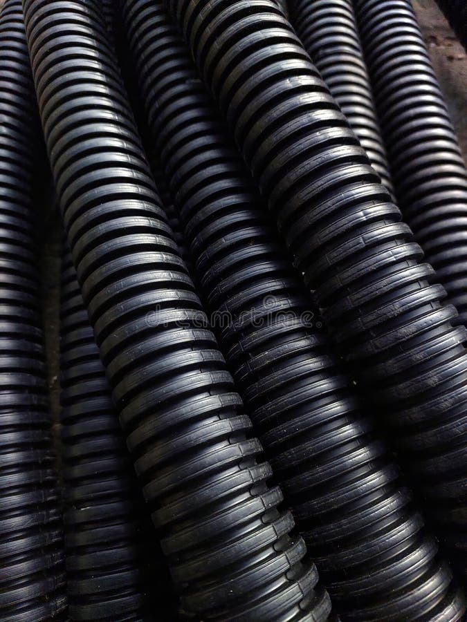 Corrugated Boiler Protection Pipes in a Factory Setting Highlighting ...