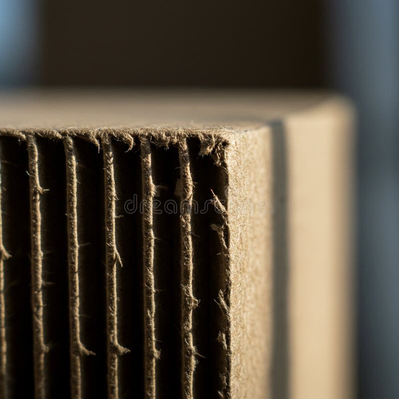 Close-up of Corrugated Cardboard, Showing Its Layered Structure. the ...