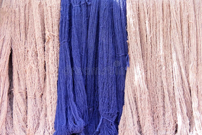 Cotton Thread Blue and Light Brown Texture Hanging Patterns on ...