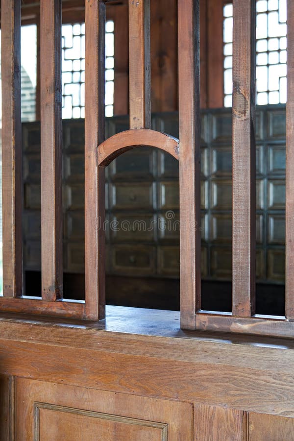 Close-up of the Counter in an Ancient Chinese Traditional Bank Stock ...