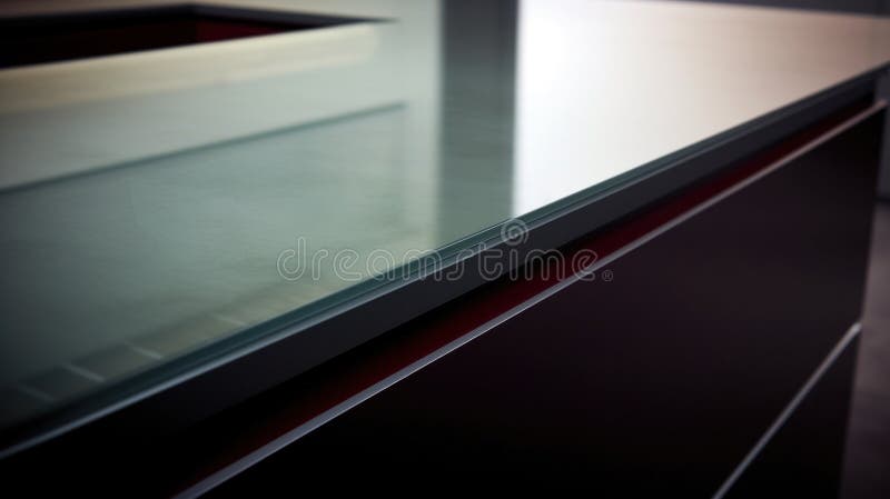 A Close Up of a Counter with a Glass Top, AI Stock Illustration ...