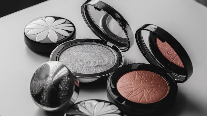 A Close Up of a Couple Different Types of Makeup Products, AI Stock ...