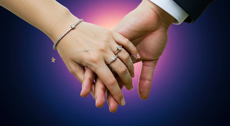 Close-Up of a Couple S Hands Interlocked Stock Illustration ...