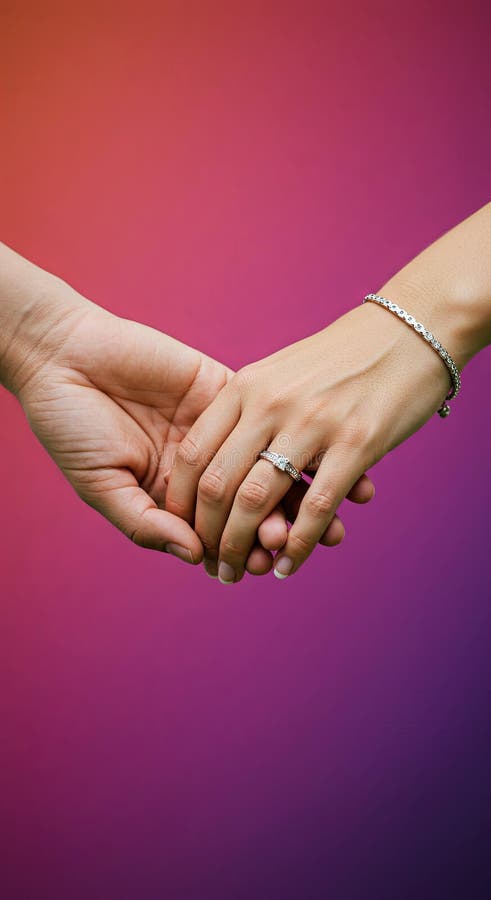 Close-Up of a Couple S Hands Interlocked Stock Illustration ...