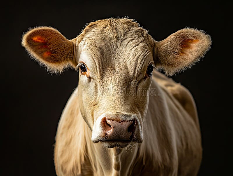 A Close Up of a Cow Looking at the Camera Stock Image - Image of pair ...