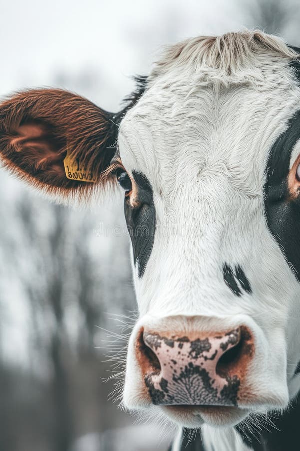 Cow with Identification Tag Stock Photo - Image of equipment, farm ...