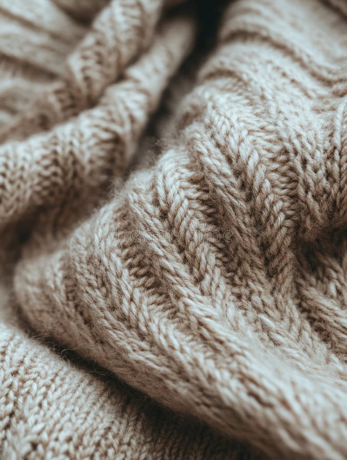 Close-up of Cozy Knitted Wool Fabric Texture Stock Photo - Image of ...